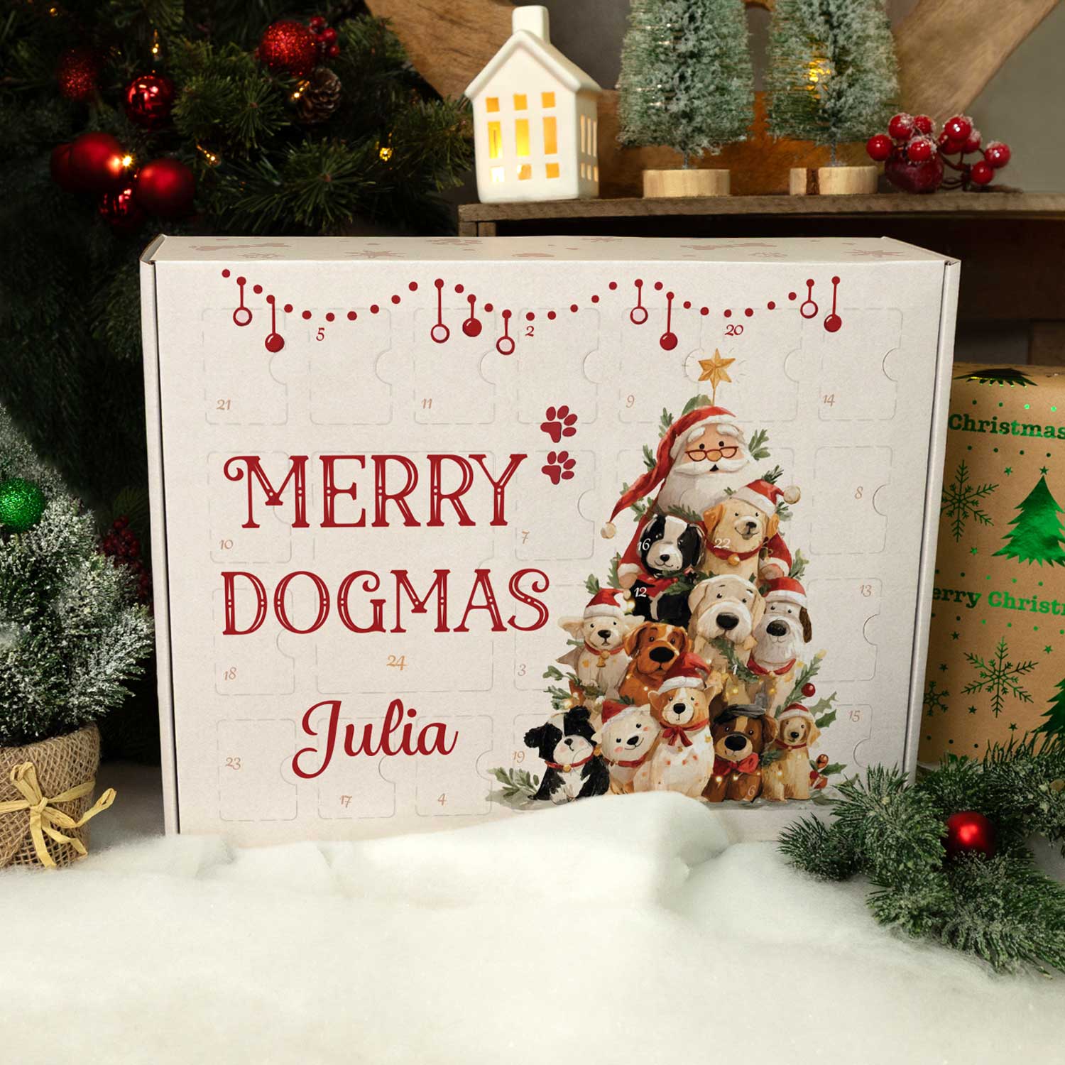 Personalisierter DIY Adventskalender mit Dogmas Design | GRAVURZEILE.de